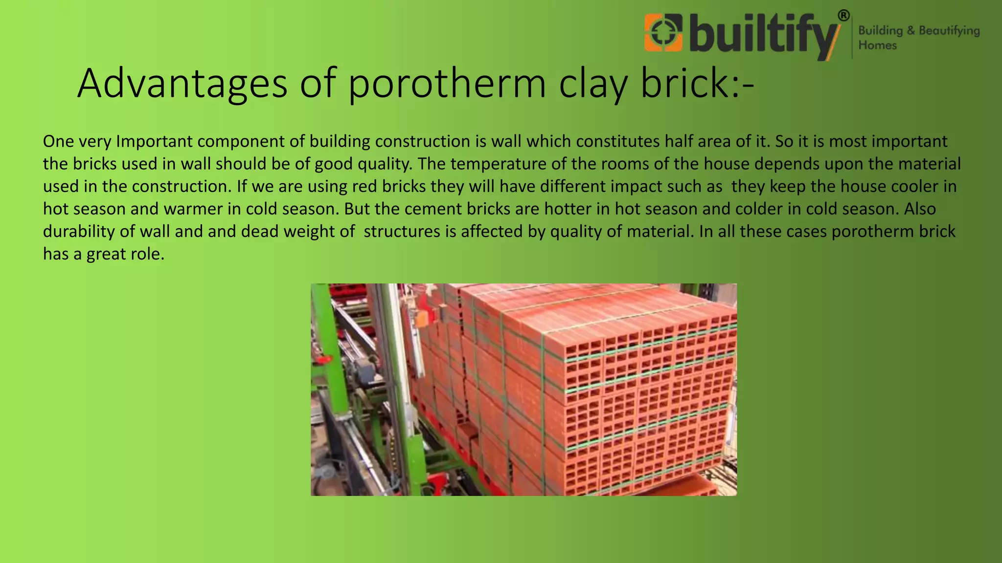 Advantages and Disadvantages of Porotherm Bricks | PPTX