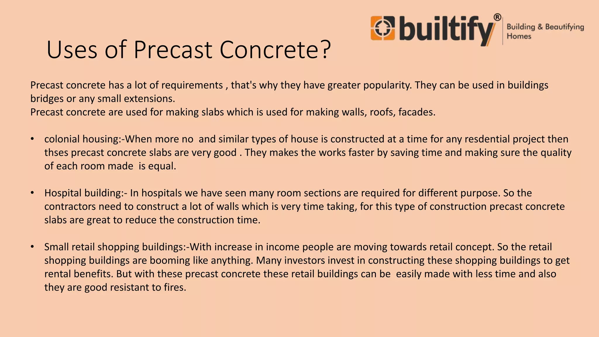 Advantages of precast concrete | PPTX