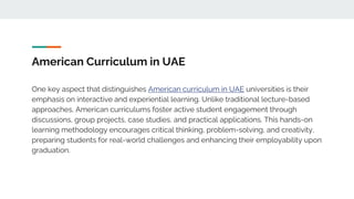 Advantages of Pursuing the American Curriculum at Universities in the ...