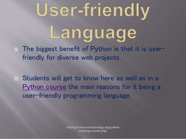 Advantages of python in web development explained in a python training