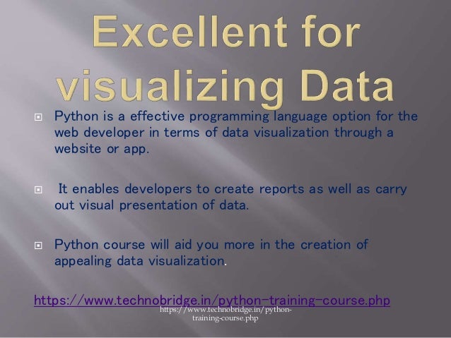 Advantages of python in web development explained in a python training