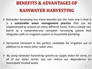 Advantages of rainwater harvesting | PPTX