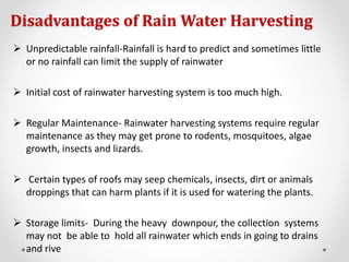 Advantages of rainwater harvesting | PPT