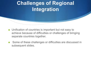 Advantages of Regional Intergration | PPTX