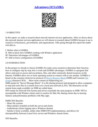 Advantages Of SAMBA | PDF
