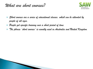 Advantages of Short Courses | PPTX