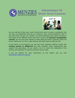 Advantages Of Short Term Courses | PDF
