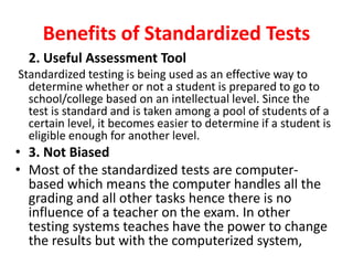 Advantages of standardized test | PPTX | Standardized Testing ...