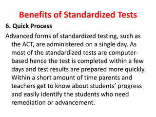 Advantages of standardized test | PPTX | Standardized Testing ...