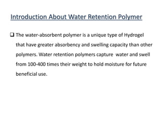 Advantages of super absorbent polymer | PDF