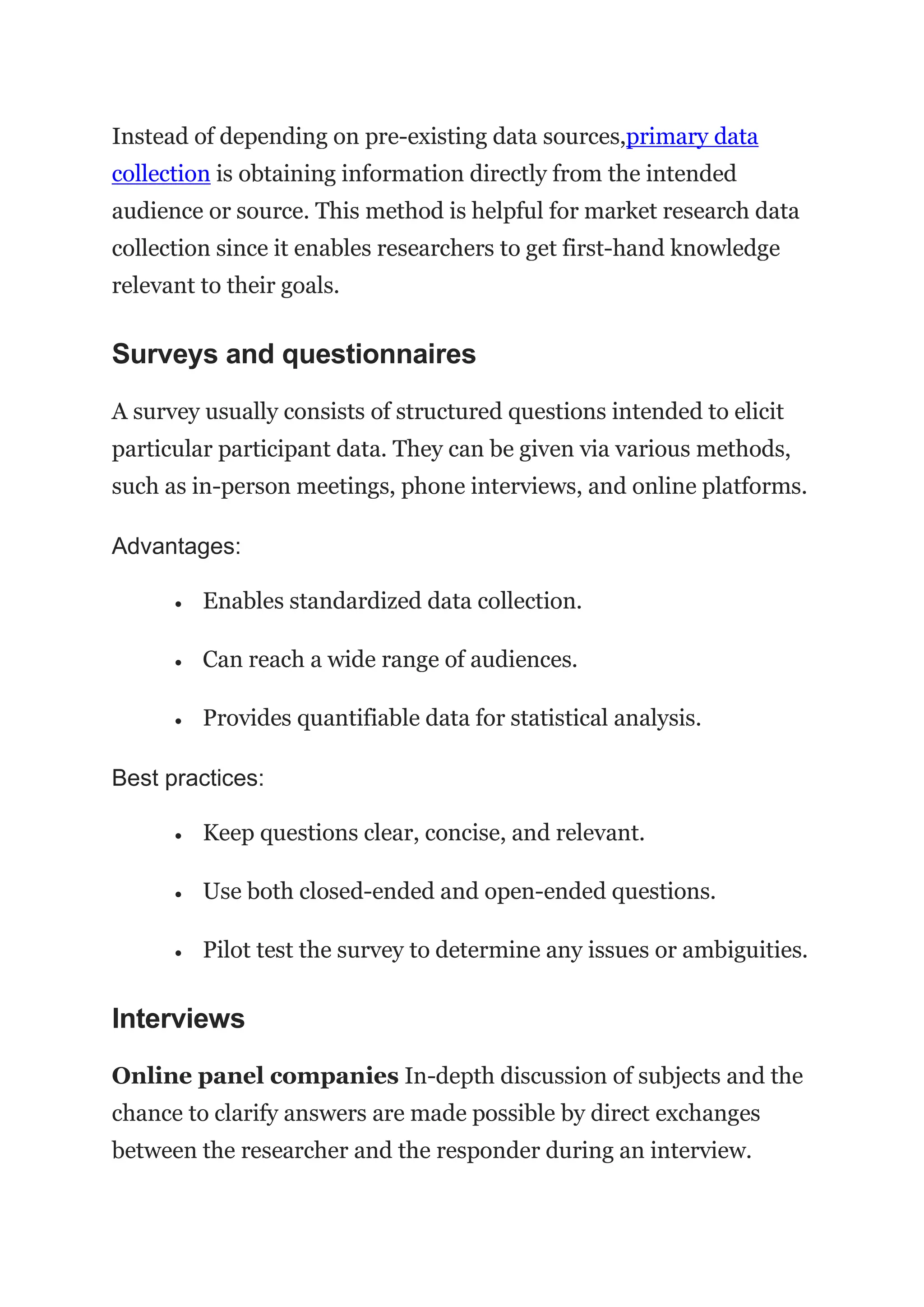 Advantages of Surveys and Questionnaires | PDF