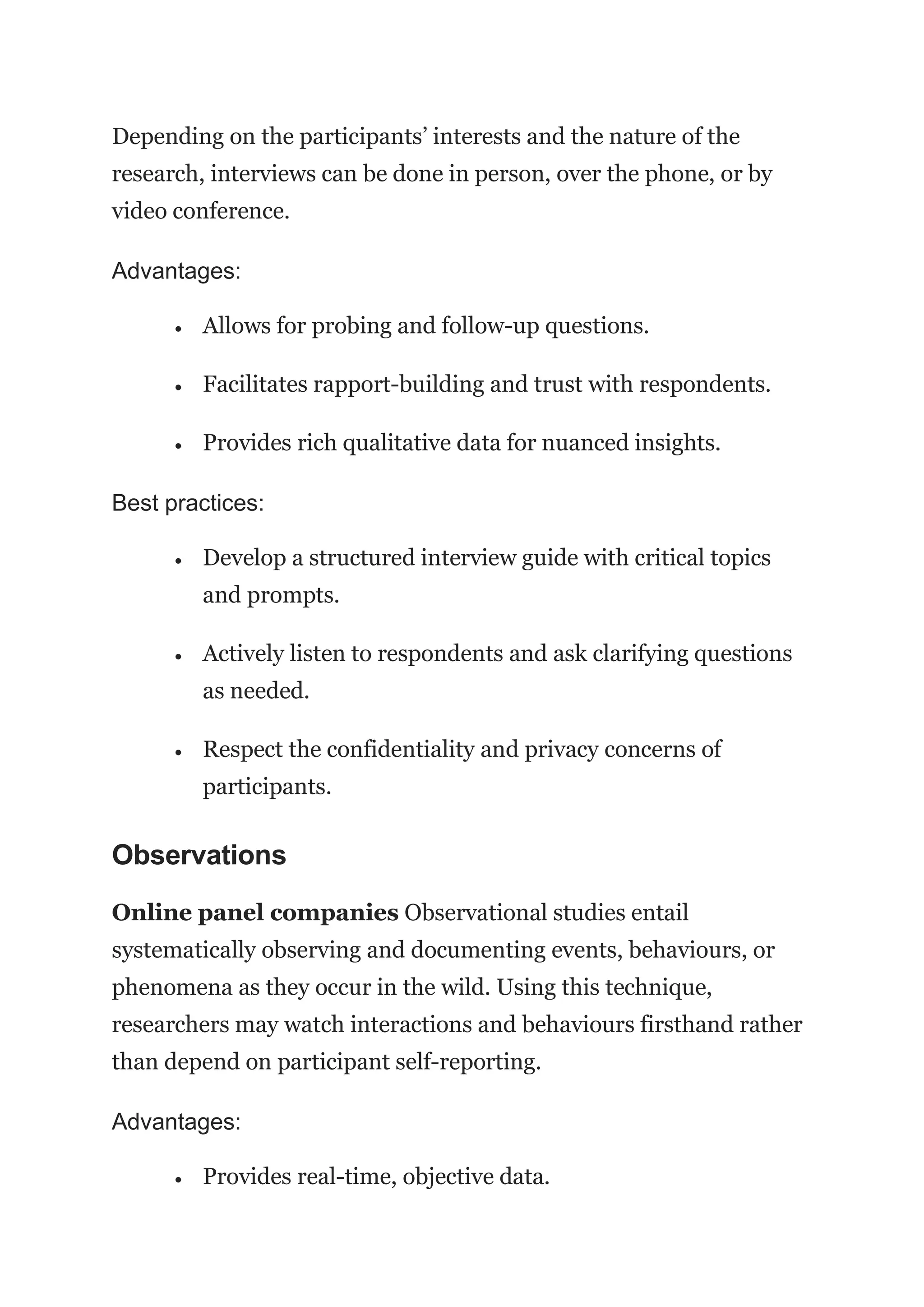 Advantages of Surveys and Questionnaires | PDF