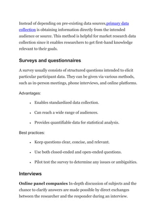 Advantages of Surveys and Questionnaires | PDF