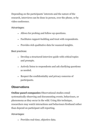 Advantages of Surveys and Questionnaires | PDF