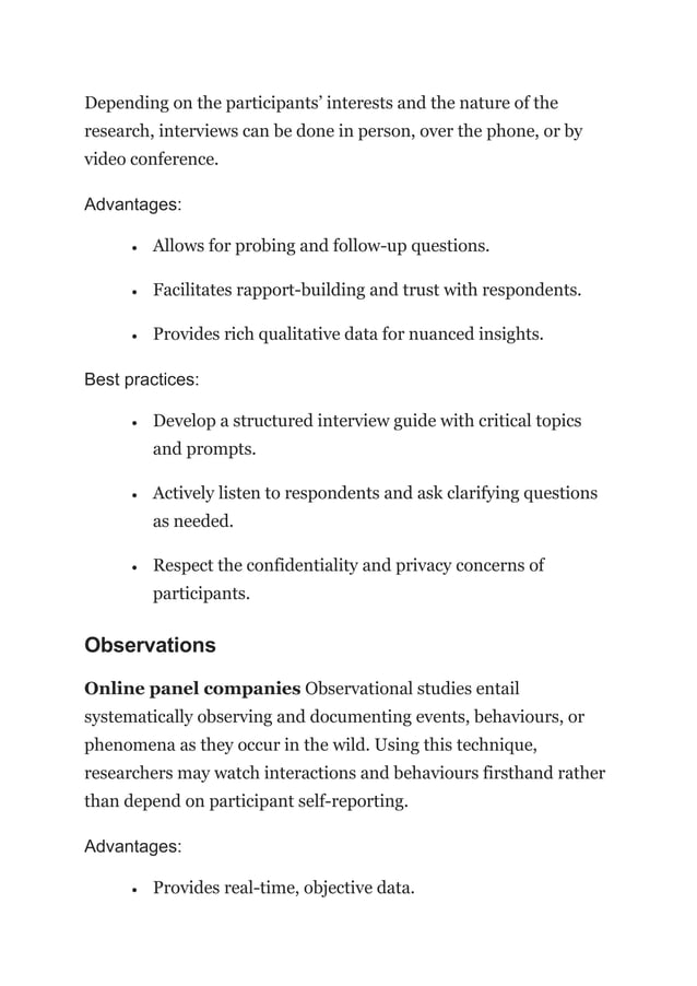 Advantages of Surveys and Questionnaires | PDF