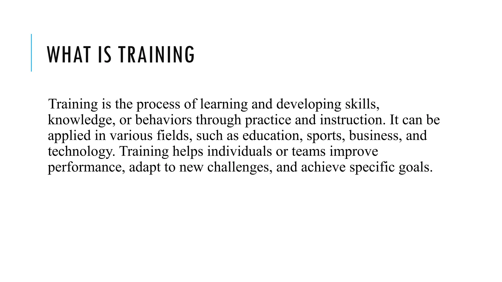 introduction to training and development | PPTX
