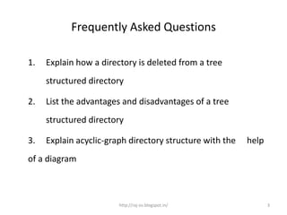 Advantages of tree structured directories(56(1) | PPTX