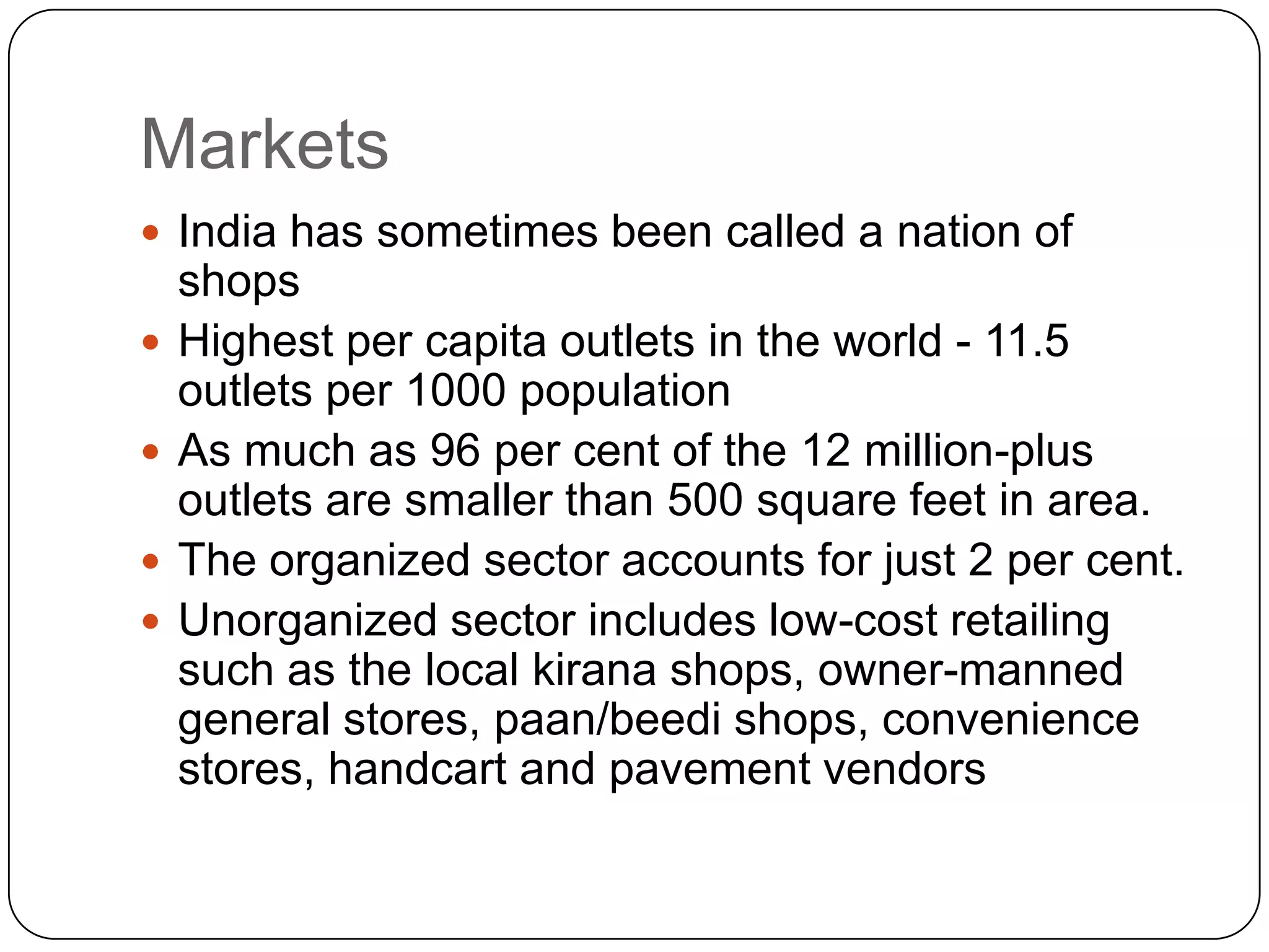 Advantages of unorganized retail | PPTX