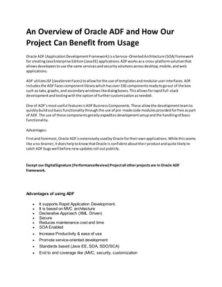 Advantages of using adf | DOCX