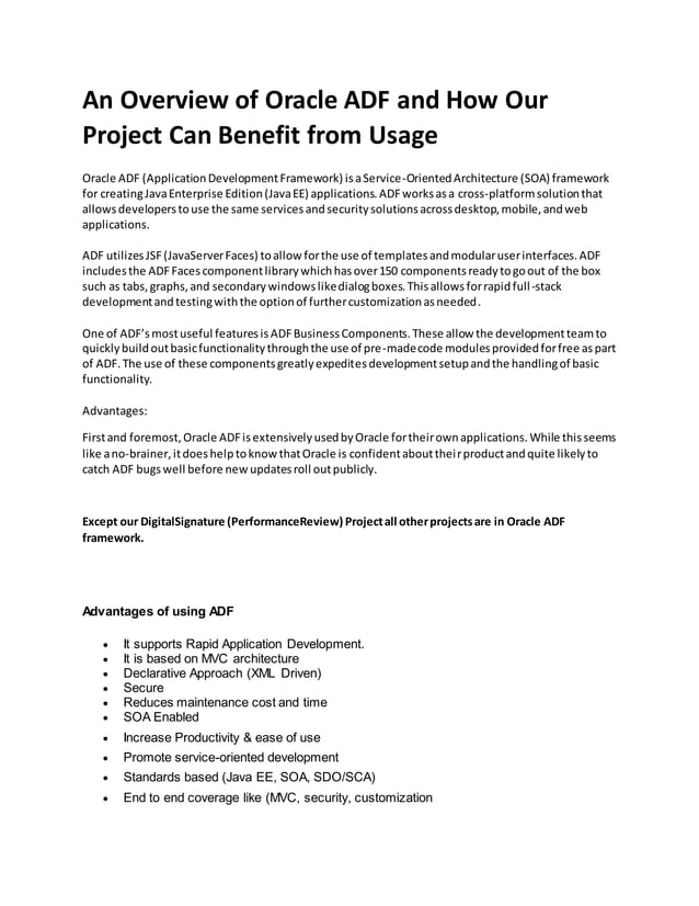 Advantages of using adf | PDF