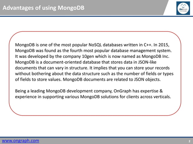 Advantages of using MongoDB | PPT