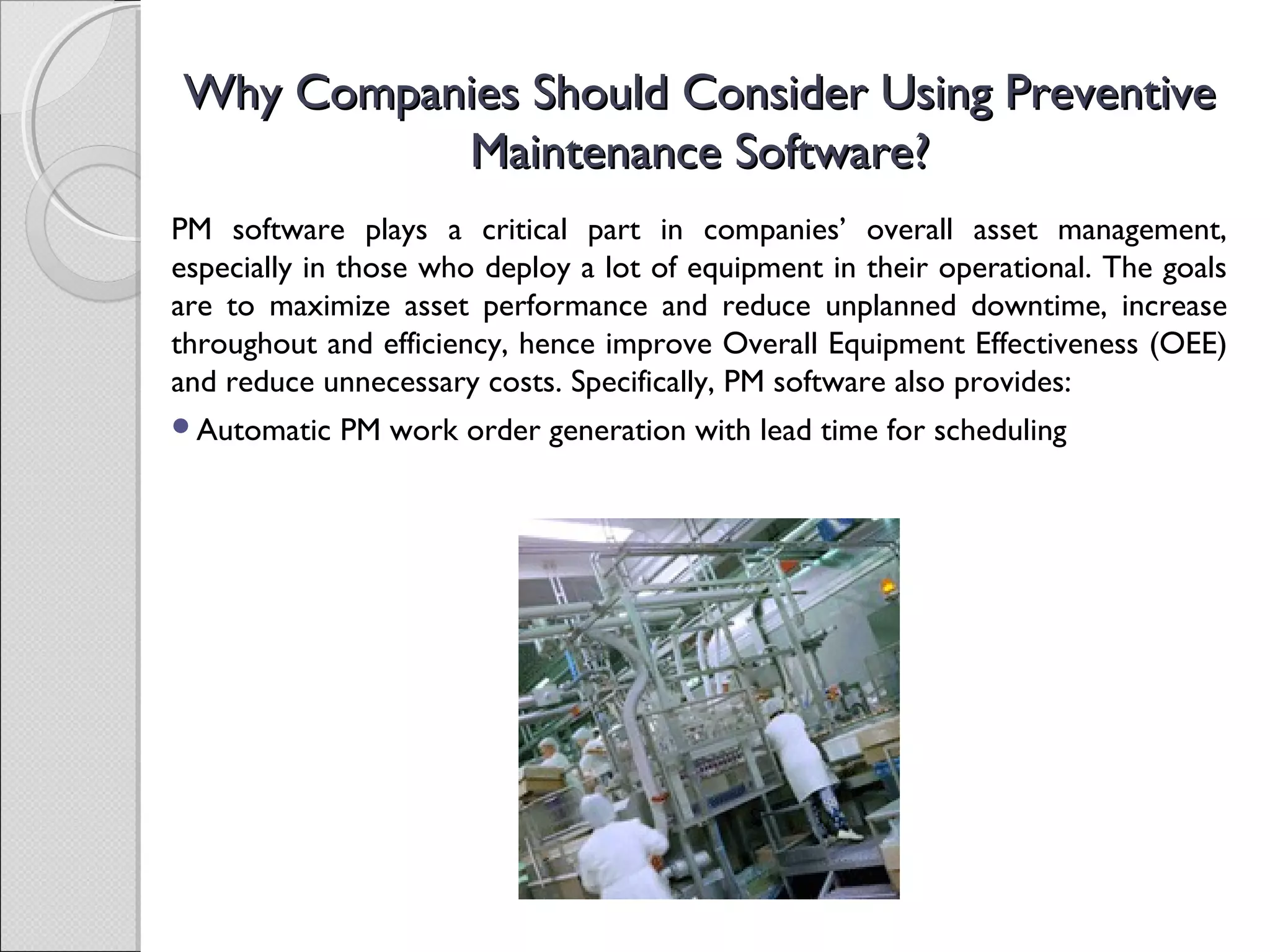 Advantages of Using Preventative Maintenance Software | PPT