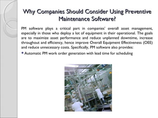 Advantages of Using Preventative Maintenance Software | PPT