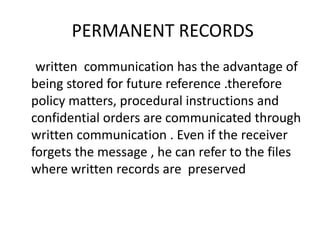 Advantages of written communication 2 | PPT