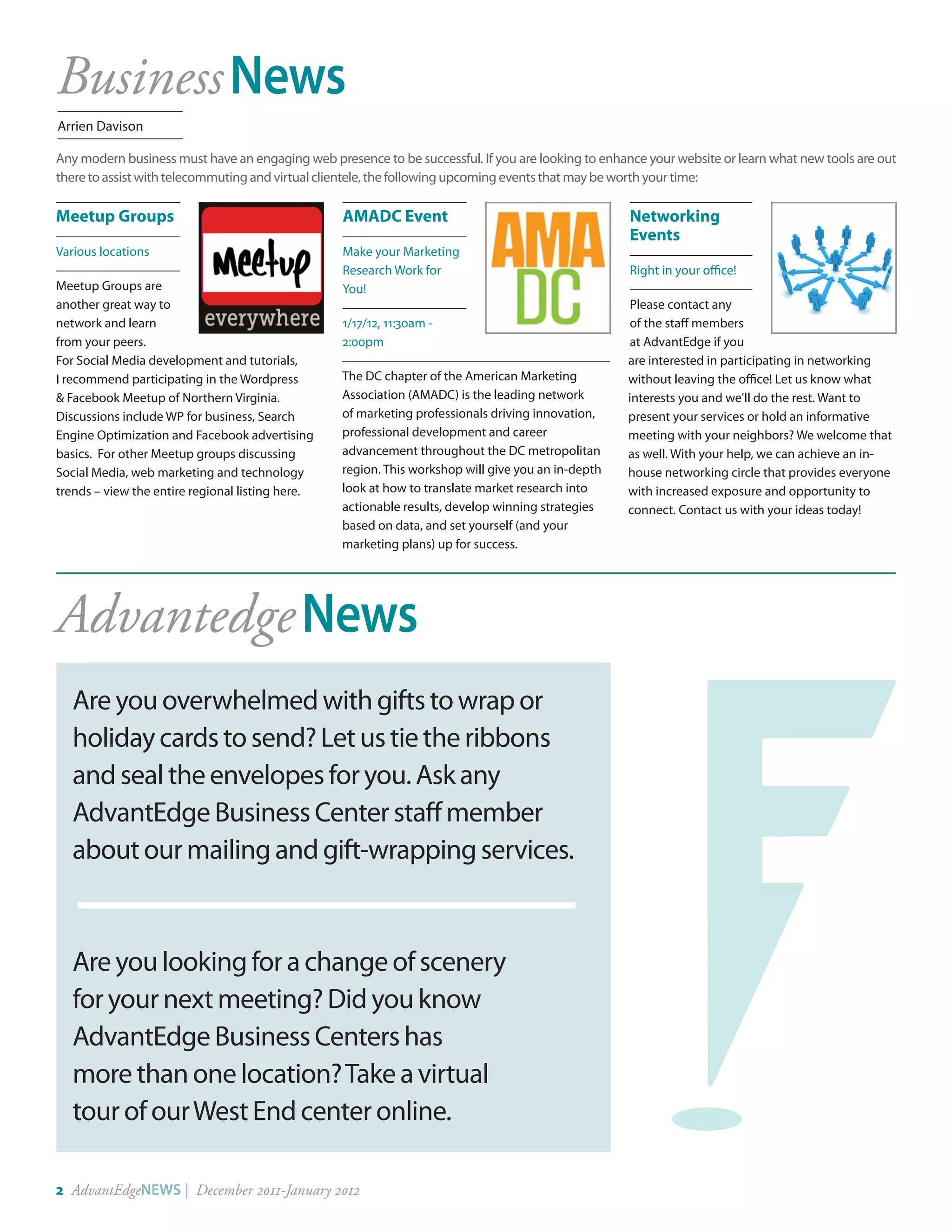 AdvantEdge Newsletter December 2011 | PDF