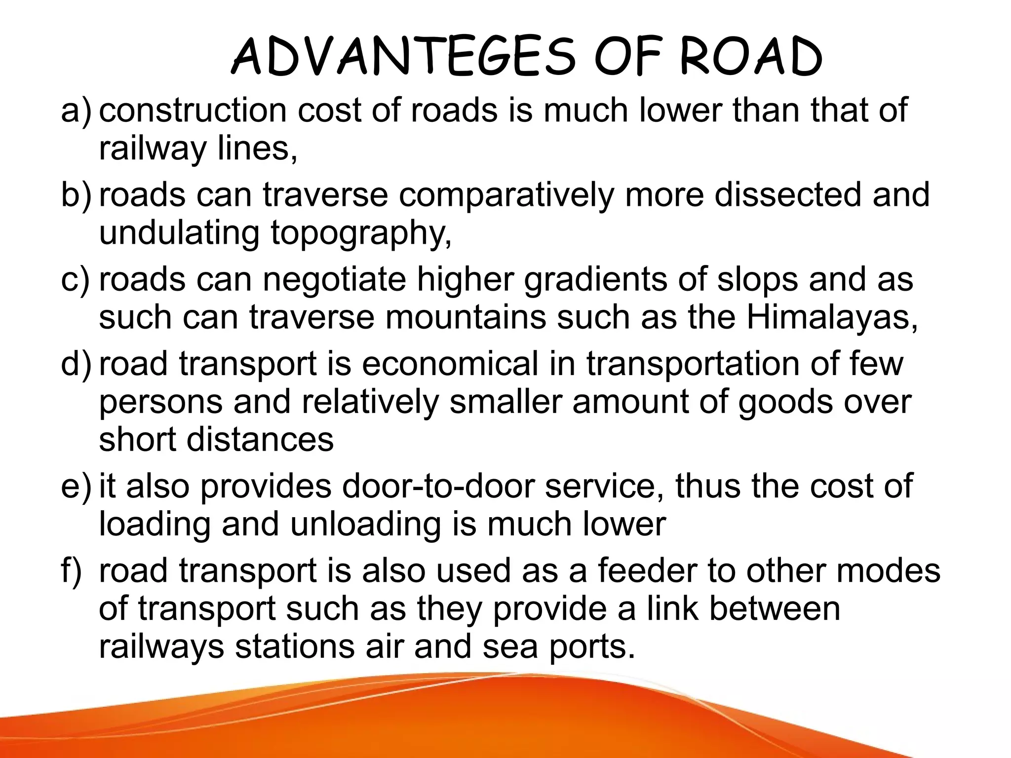 Advanteges of road transport | PPT