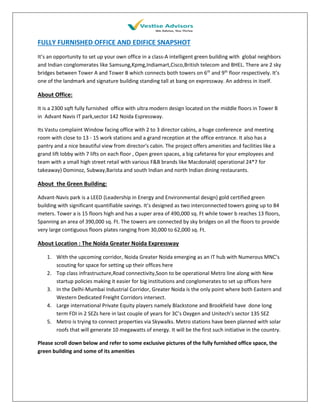 Advant fully furnished office noida expressway | PDF