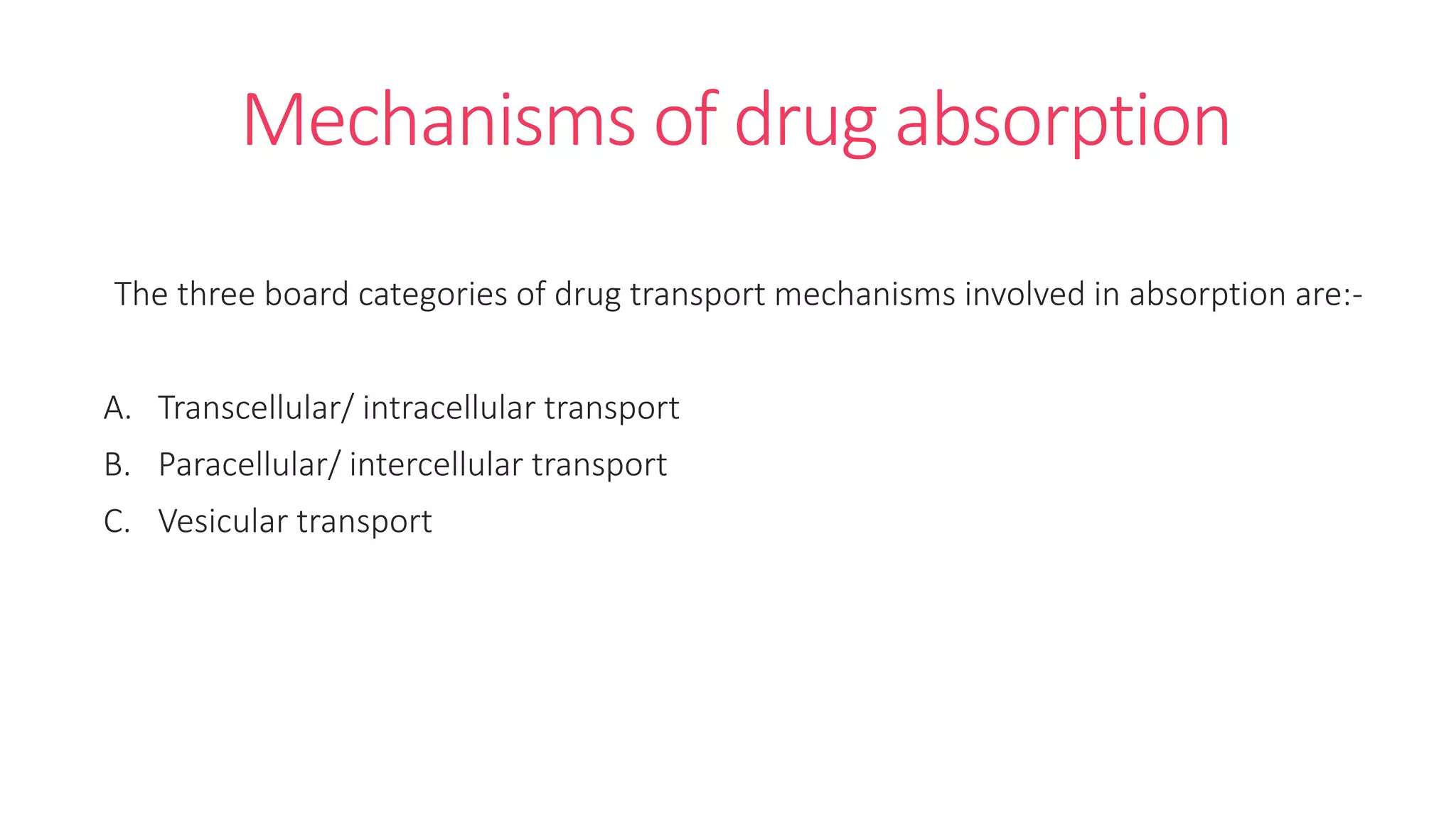 Drug Absorption from the Gastrointestinal Tract | PPT