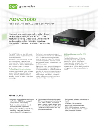 Grassvalley ADVC-1000 | PDF