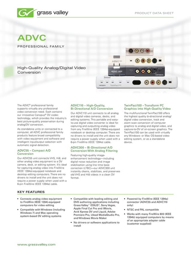 Grassvalley ADVC series | PDF