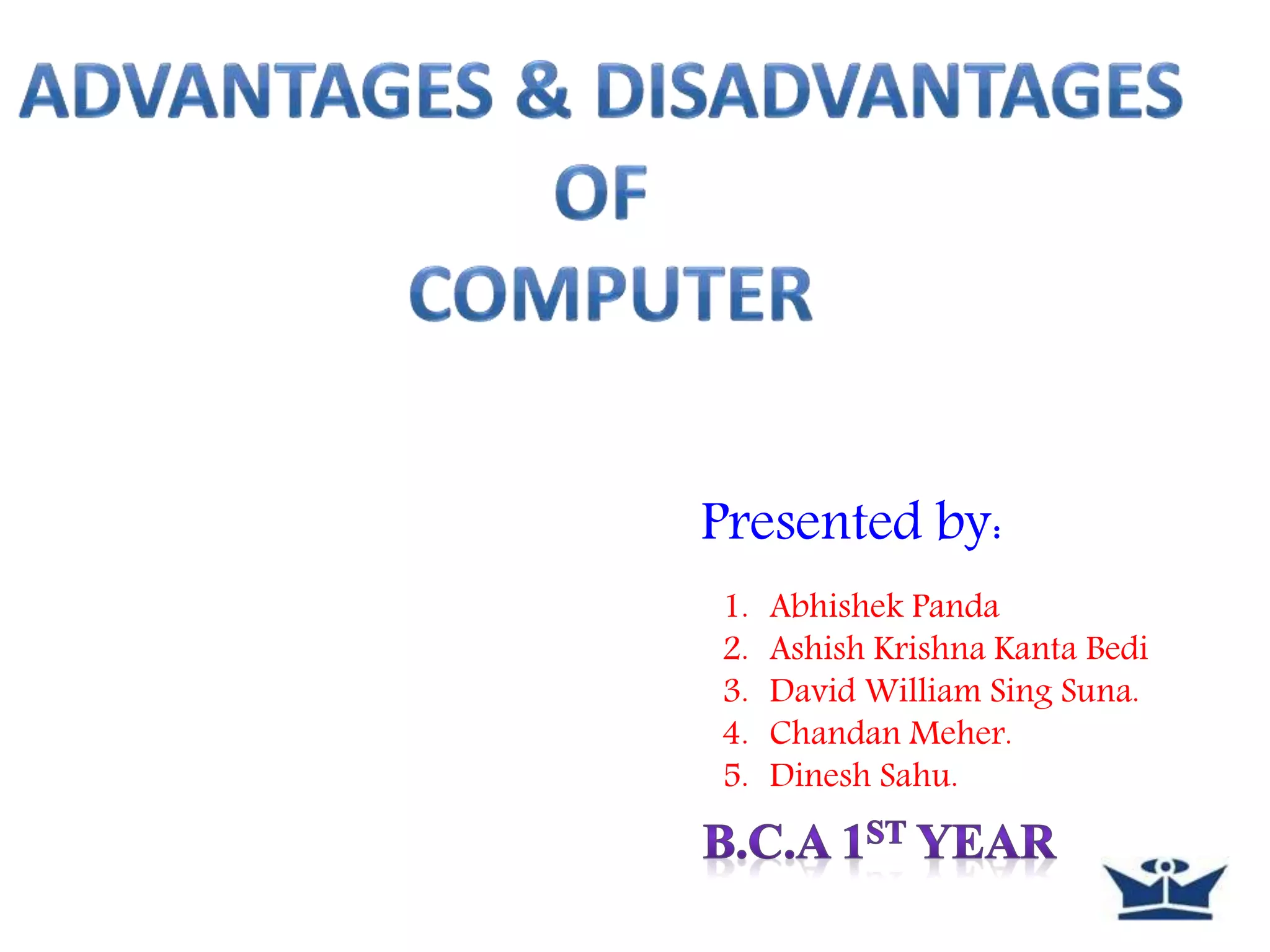 advantages and disadvantages of computer | PPTX