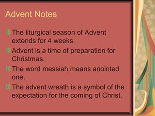 Advent and christmas notes | PPT