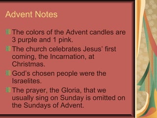 Advent and christmas notes | PPT
