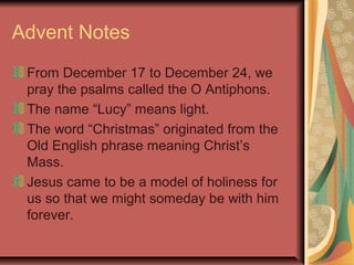 Advent and christmas notes | PPT