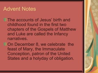 Advent and christmas notes | PPT
