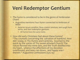 Advent Christmas Hymn Presentation- Veni Redemptor Gentium | PPTX