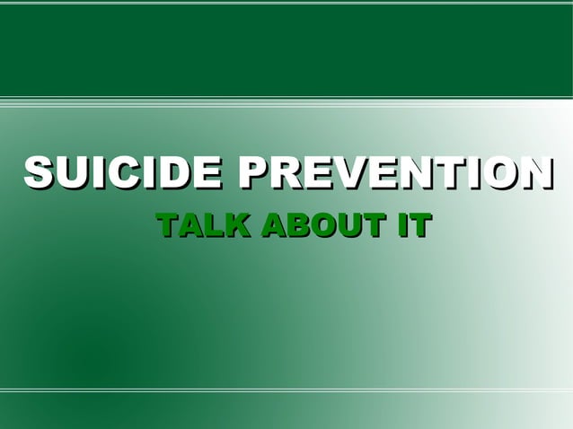 Advent Recovery Suicide Prevention presentation | PPT