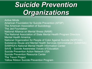 Advent Recovery Suicide Prevention presentation | ODP | Substance Abuse ...