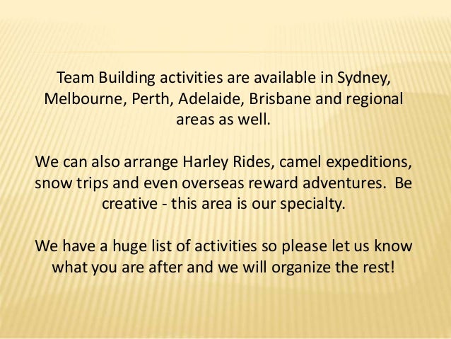 Adventure Based Team Building Activities