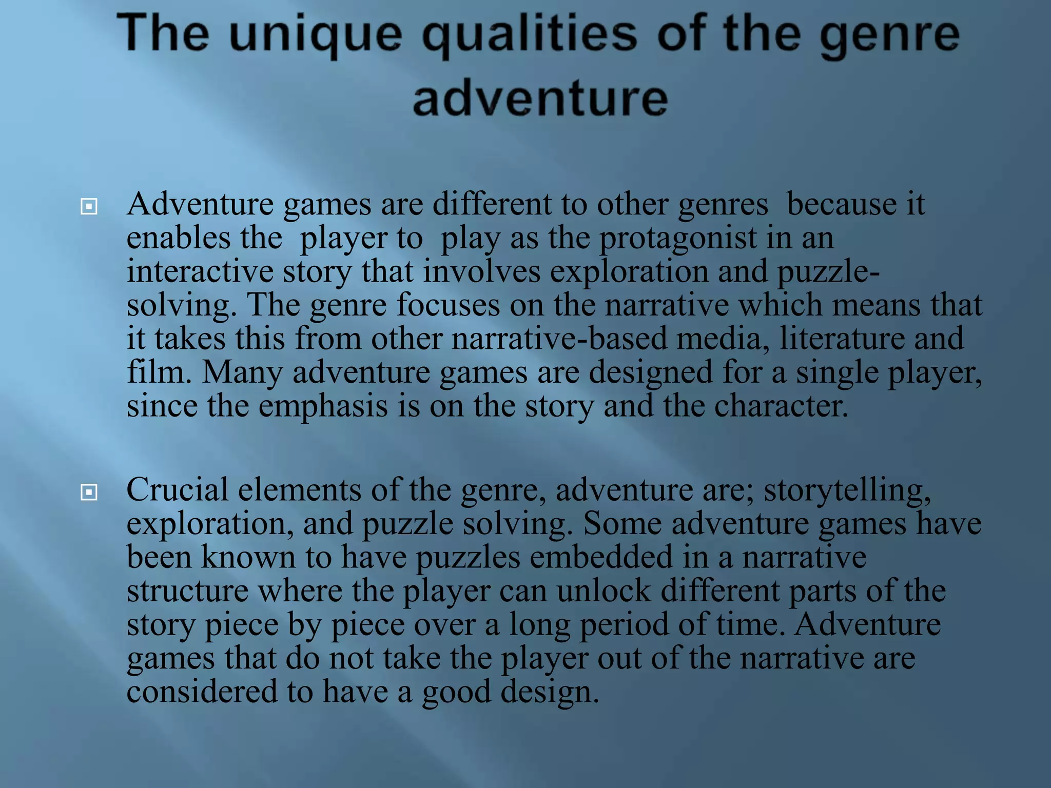 Adventure genre | PPT