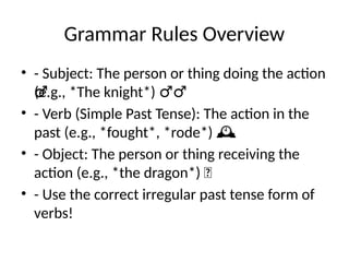 Adventure_Grammar_Irregular verbs and nouns | PPT