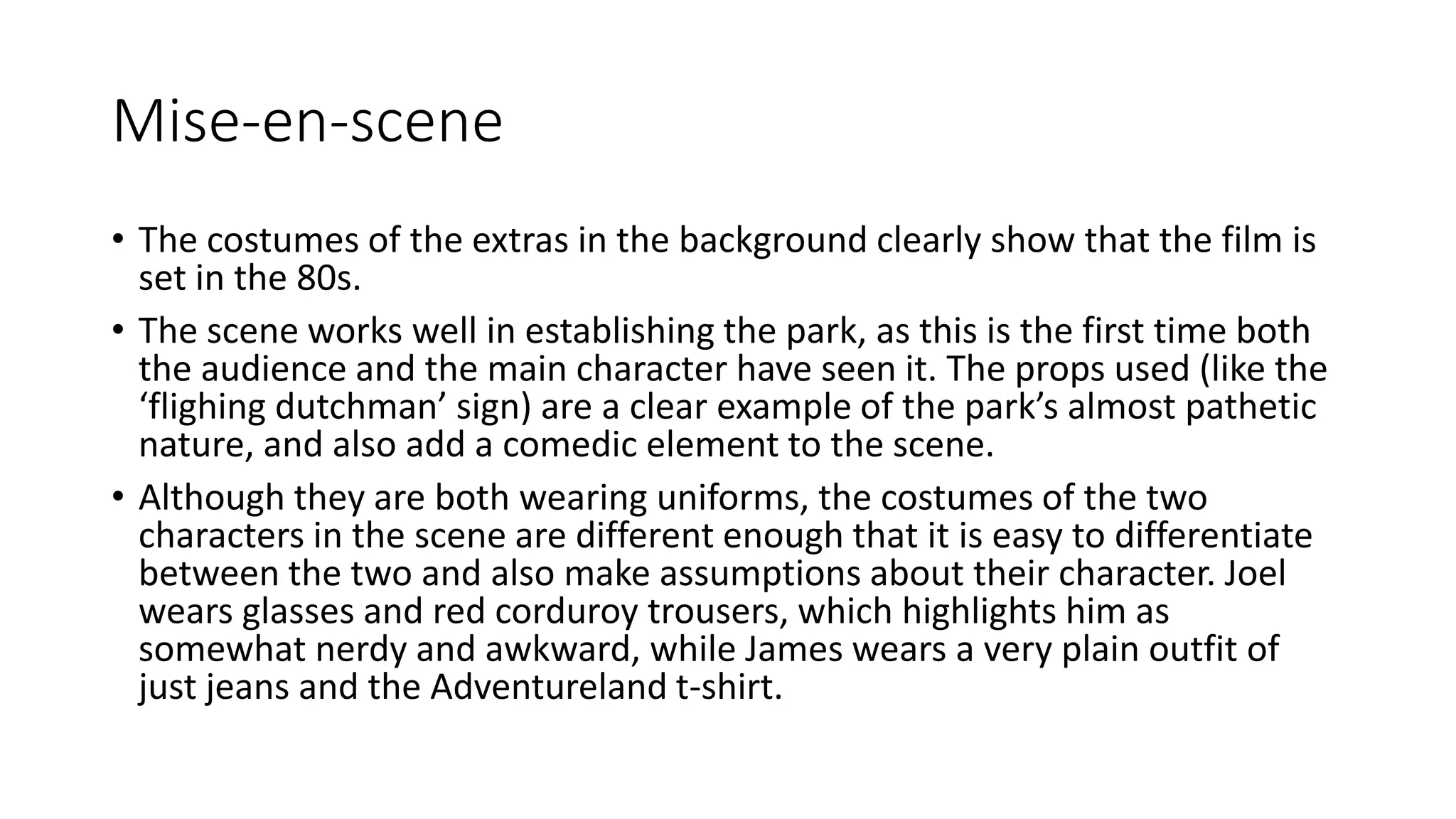 Adventureland Scene Analysis | PPTX