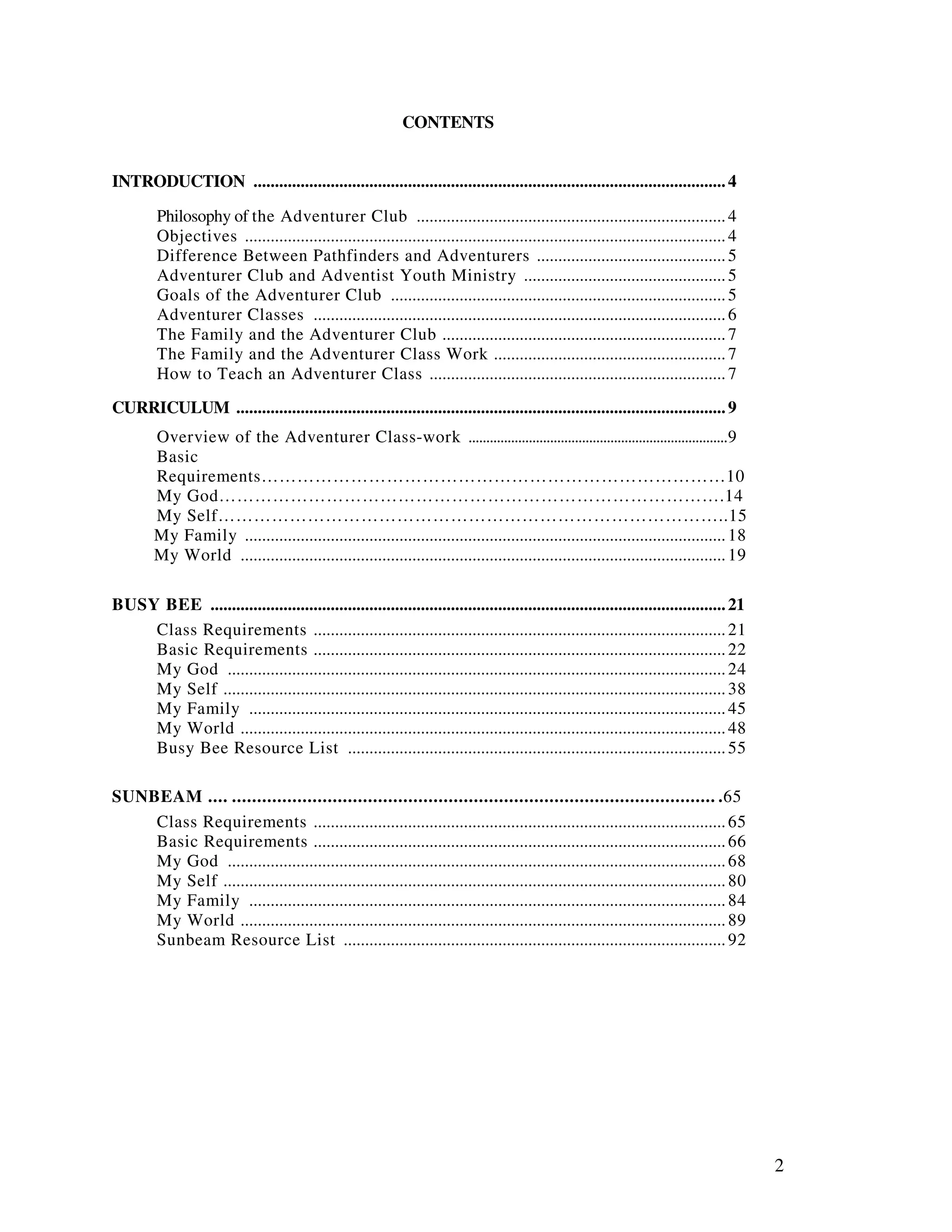 Adventurer teachers resources manual | PDF