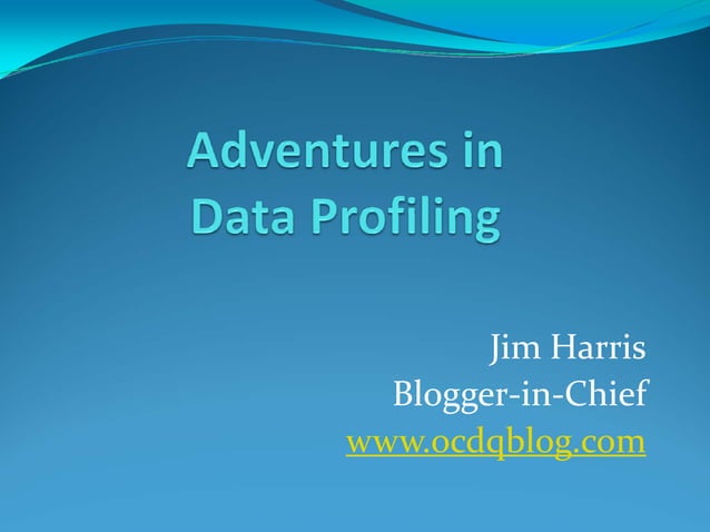 Adventures in Data Profiling | PPT