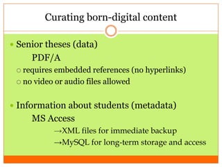 Adventures in digital curation | PPT