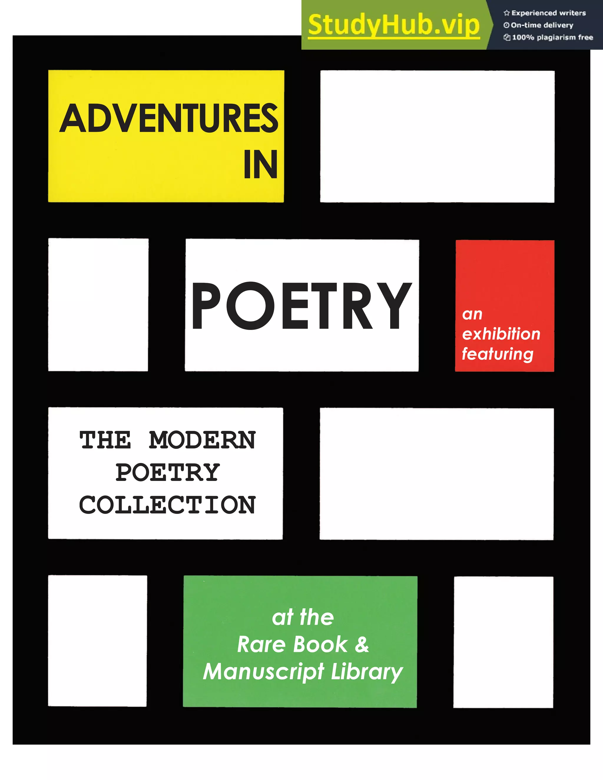 Adventures In Poetry The Modern Poetry Collection At The Rare Book ...